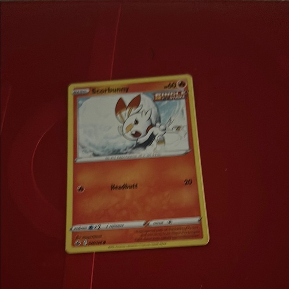 Pokemon | Games | Pokemon Scorbunny Card Red And Yellow | Poshmark